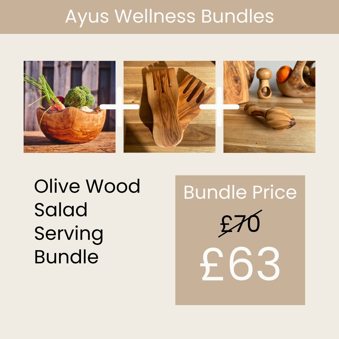 Olive Wood Salad Serving Bundle – Ayus Wellness
